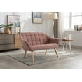 Guyou Modern 2-Seater Loveseat Sofa, Linen Mini Couch with Quilted Back ...