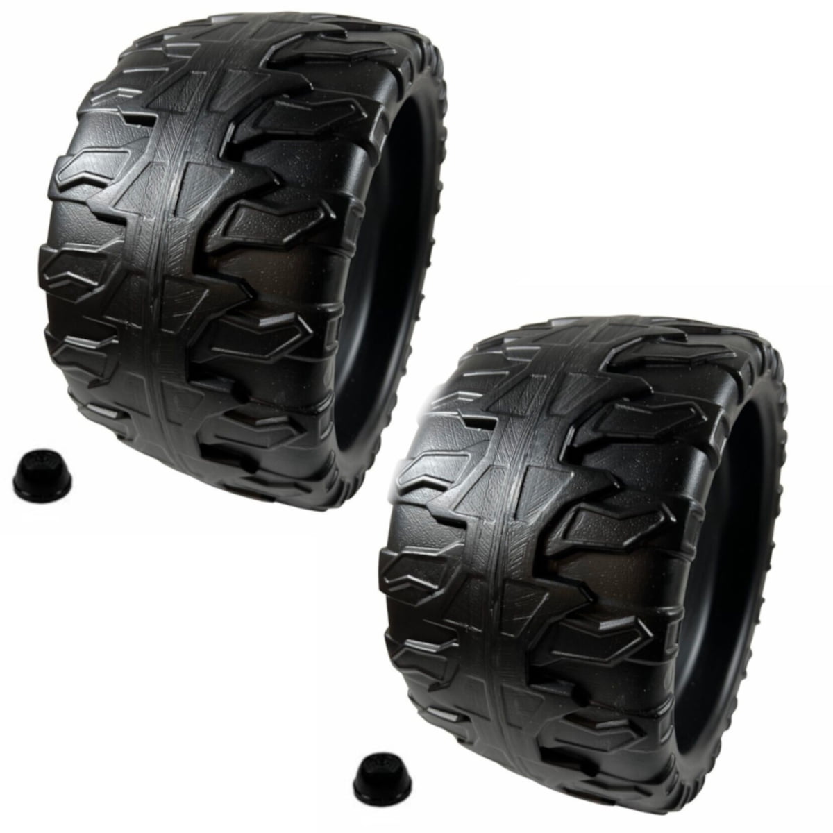 2 Power Wheels BCK85-2659 Jeep Wheel Tire Plus 2 Retainer Caps ...