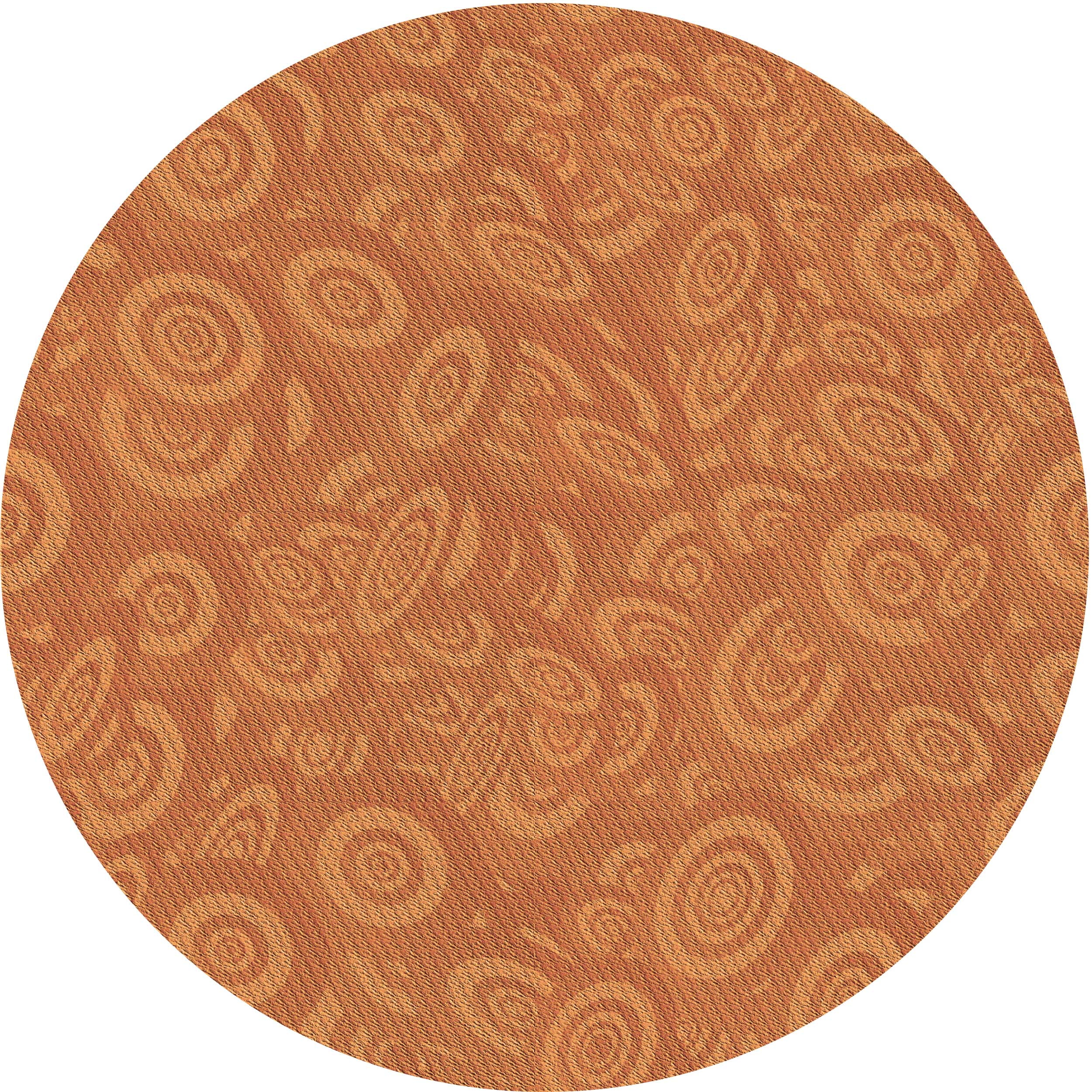 Ahgly Company Indoor Round Patterned Neon Orange Area Rugs, 6' Round ...