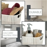 Simplify 2-Tone Decorative Medium Polypropylene Storage Basket in Ivory ...