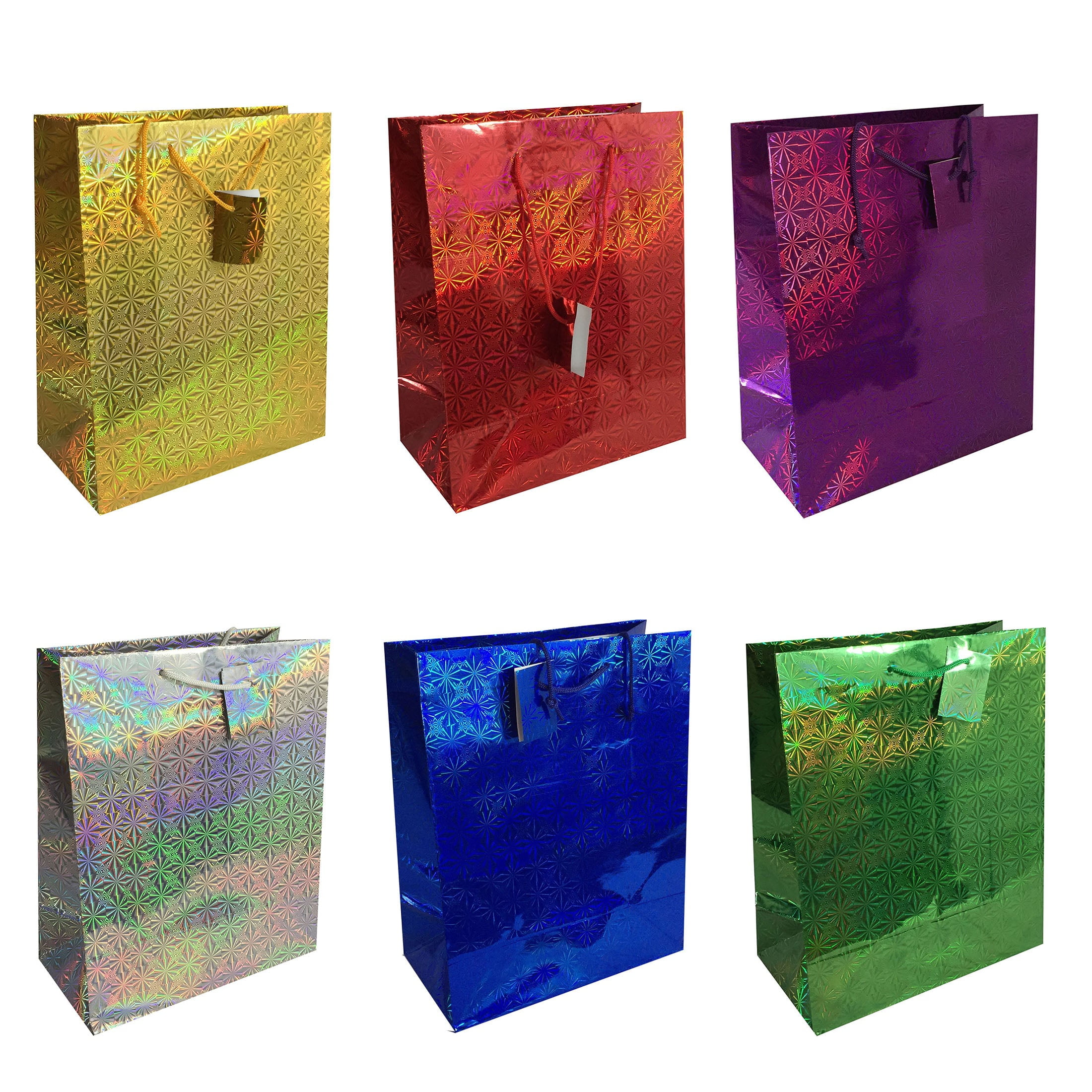 Allgala 12-PC 13 x 10 Inch Large Premium Hologram Gift Bags-GP50302 ...