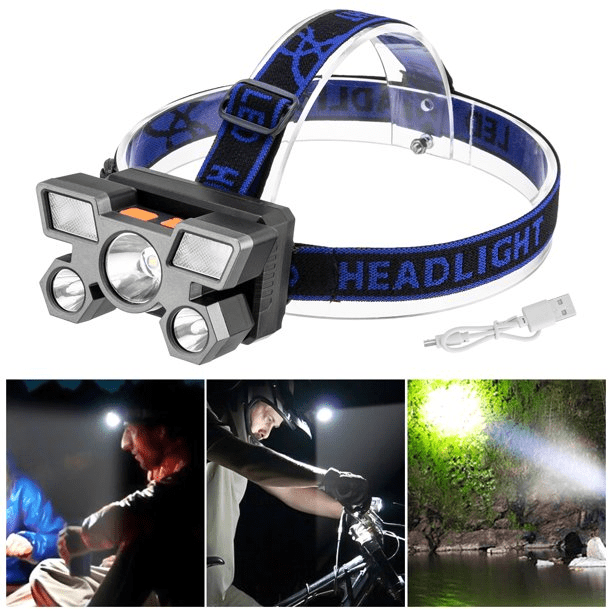 300 Lumen Super Bright LED Headlamp Flashlight Rechargeable Head Light ...