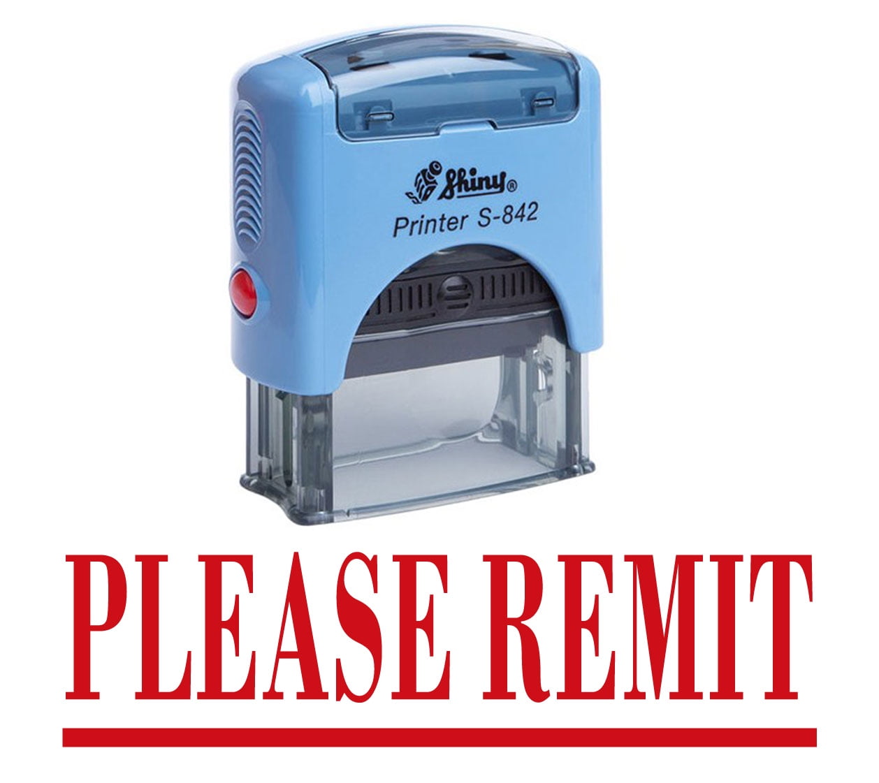 PLEASE REMIT Self Inking Rubber Stamp Office Stationary Custom Shiny ...