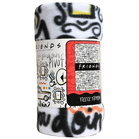 Friends TV Show Logo Fleece Throw Blanket 45" x 60" Cafe Taxi Cat White ...