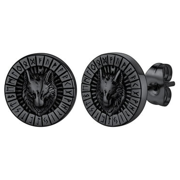 FaithHeart Skull Bone Earrings for Men Stainless Steel Gothic Stud ...