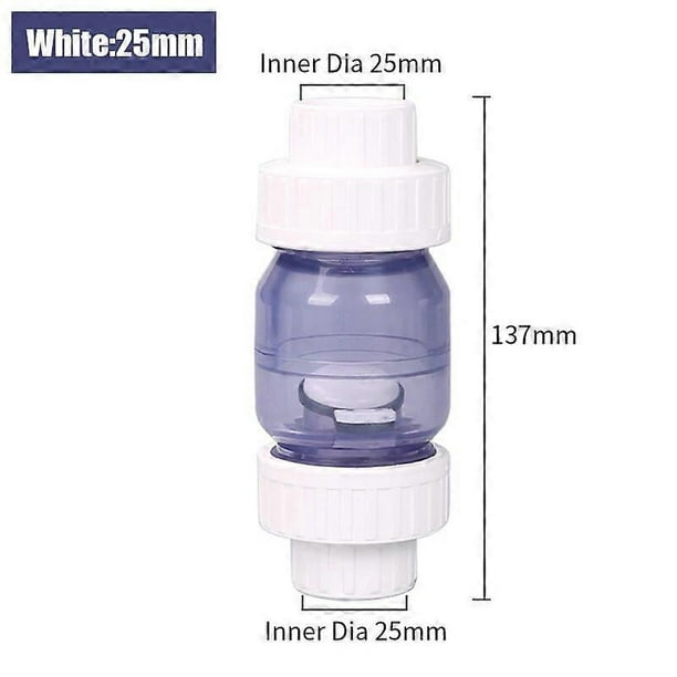 25mm 32mm Transparent Check Valve PVC One Way Non Return Valve Aquarium ...