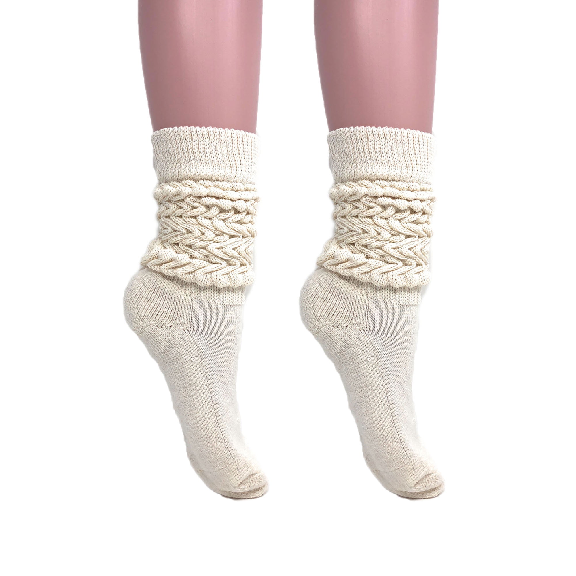 Extra Long Heavy Slouch Socks Ecru 2 Pair Size 9-11 - Walmart.com