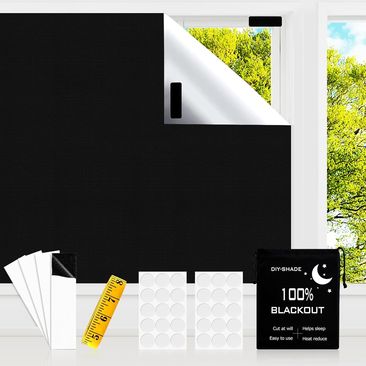 Click here for Hesignd Blackout Blind，118x57 Inches Portable Blac... prices