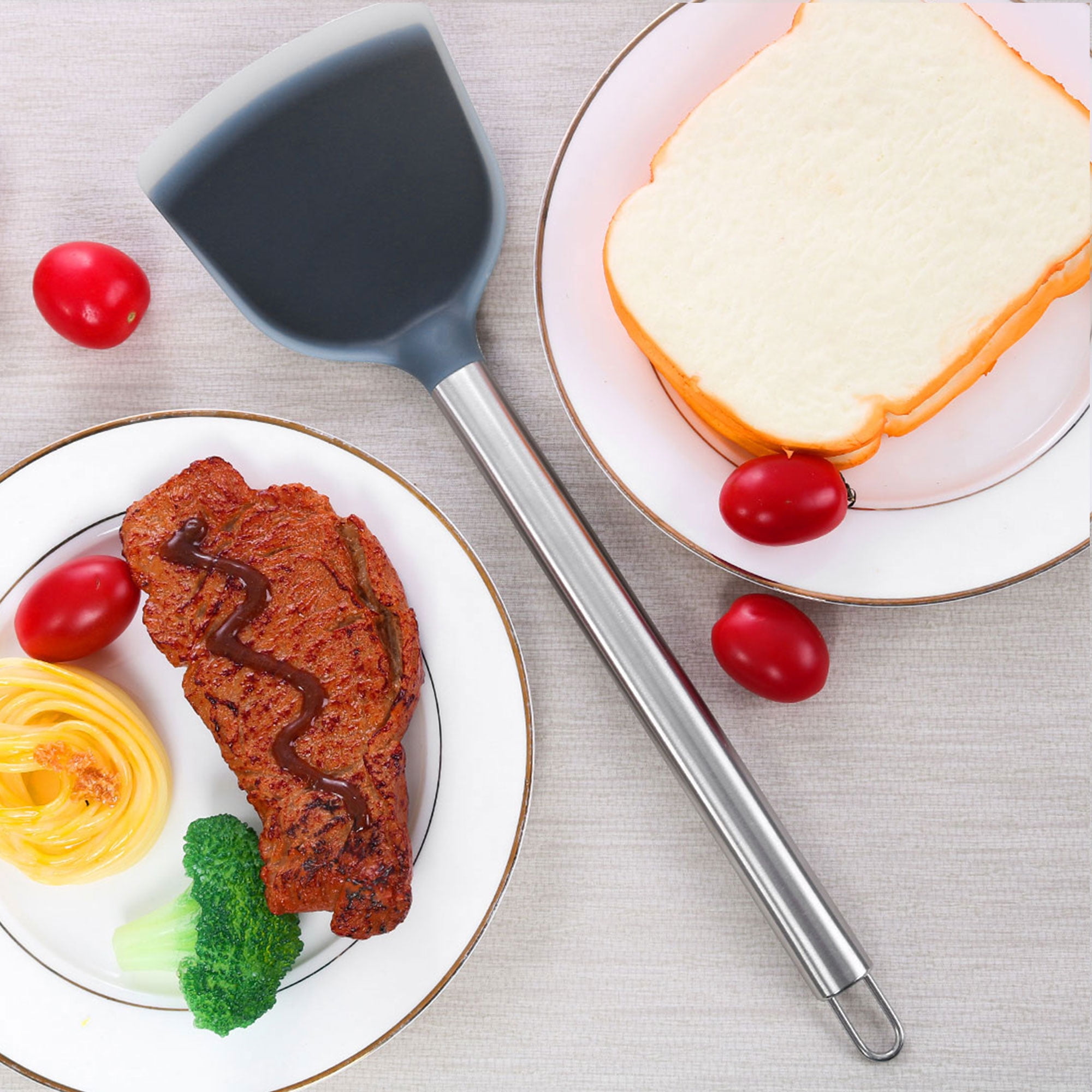 Kitchen Cooking Silicone Turner Spatula Heat Resistant Scraper Cooking ...