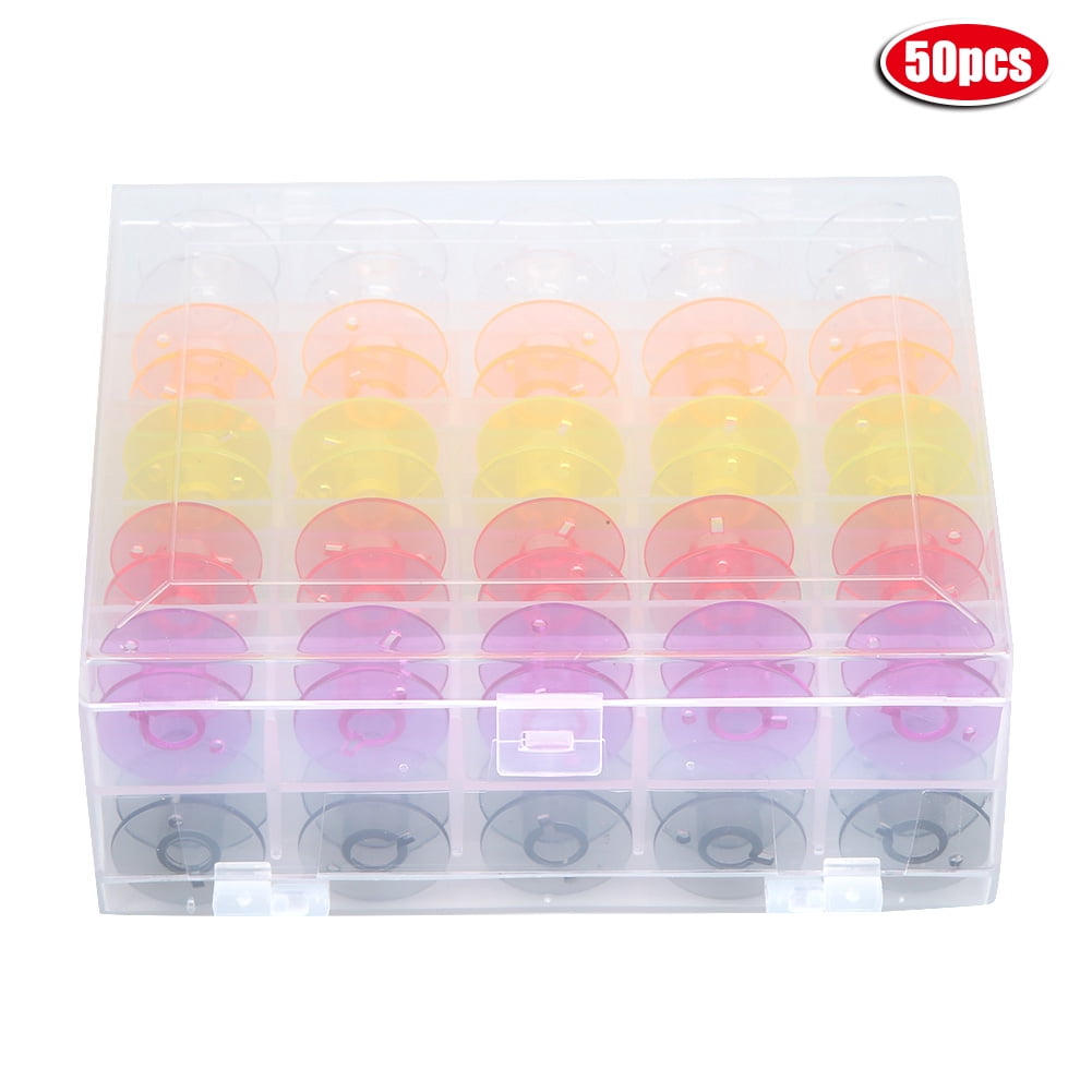 Double-Deck Plastic Boxed Color Bobbin, Sewing Thread Bobbins, Grid ...