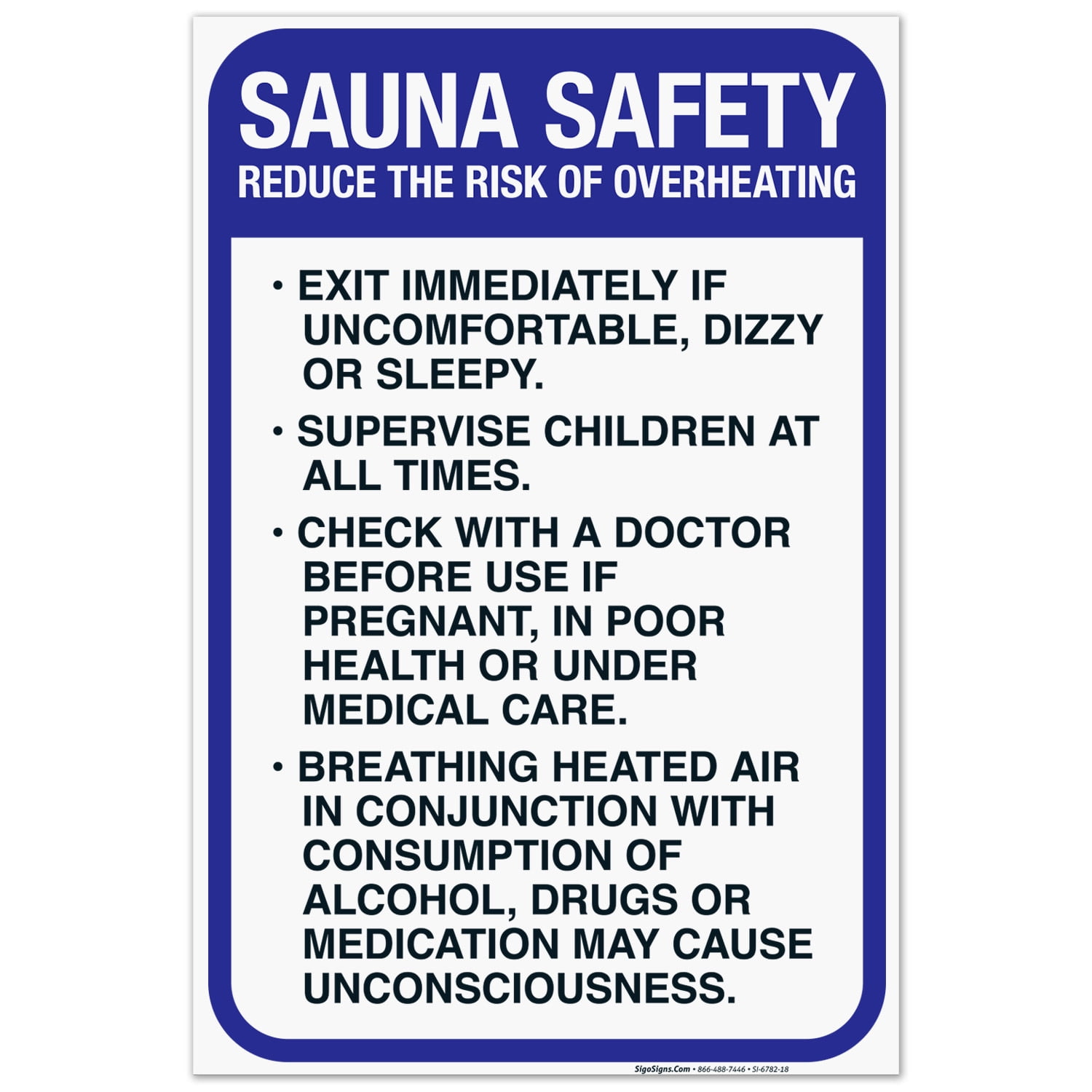 Sauna Safety Sign, Pool Sign, - Walmart.com