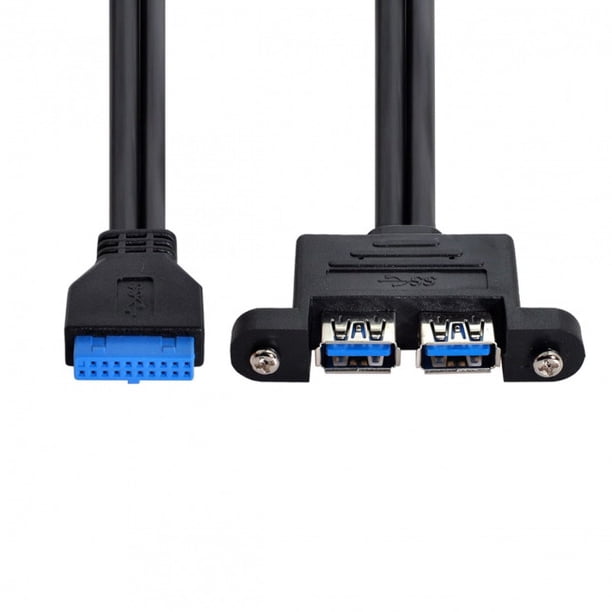 JSER Dual Port USB 3.0 Female Panel Type to Motherboard 20Pin Header ...