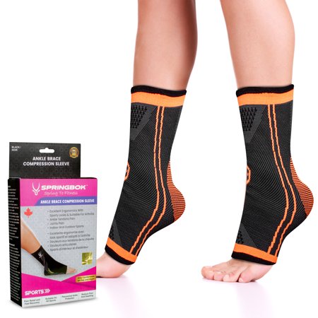 Springbok Ankle Brace Compression Sleeve (Pair) for Men & Women ...