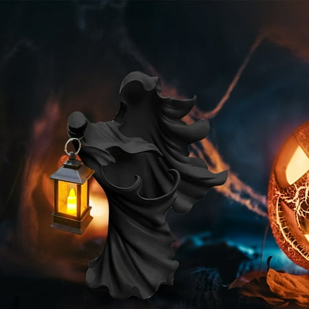 TB&W Halloween Witch Messenger Decor Resin Ghost Light Statue Scary ...