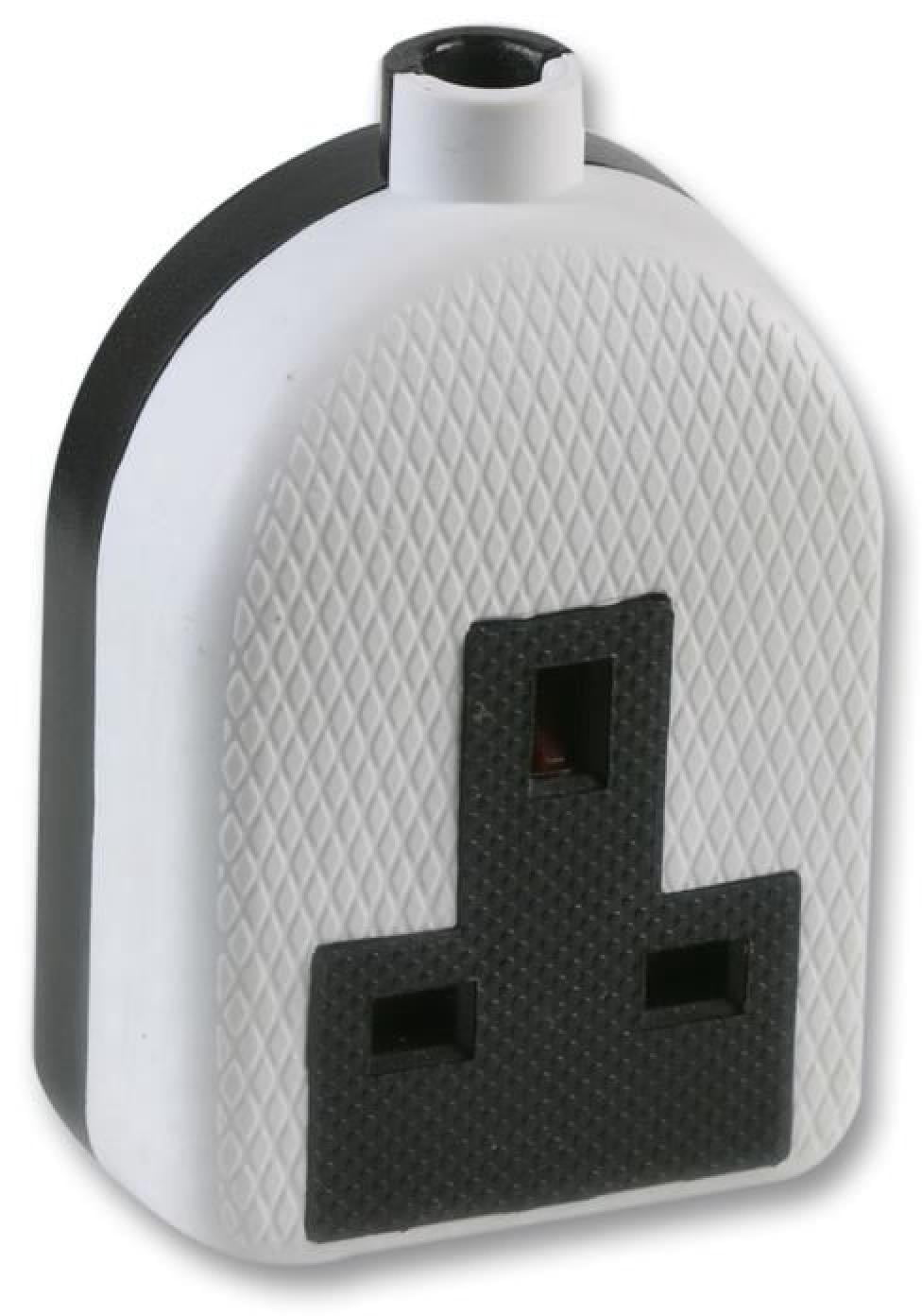 PRO ELEC - 1-Gang Rubber Trailing Socket 13A 250V White - Walmart.com