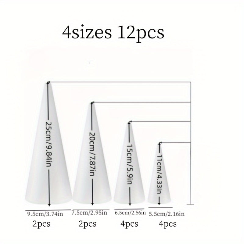 Click here for Qjuhung 12pcs White Foam Cones In Various Sizes-Su... prices