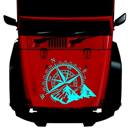 Car Sticker Compass Mountains Compass Offroad Vinyl Decal Auto Body ...