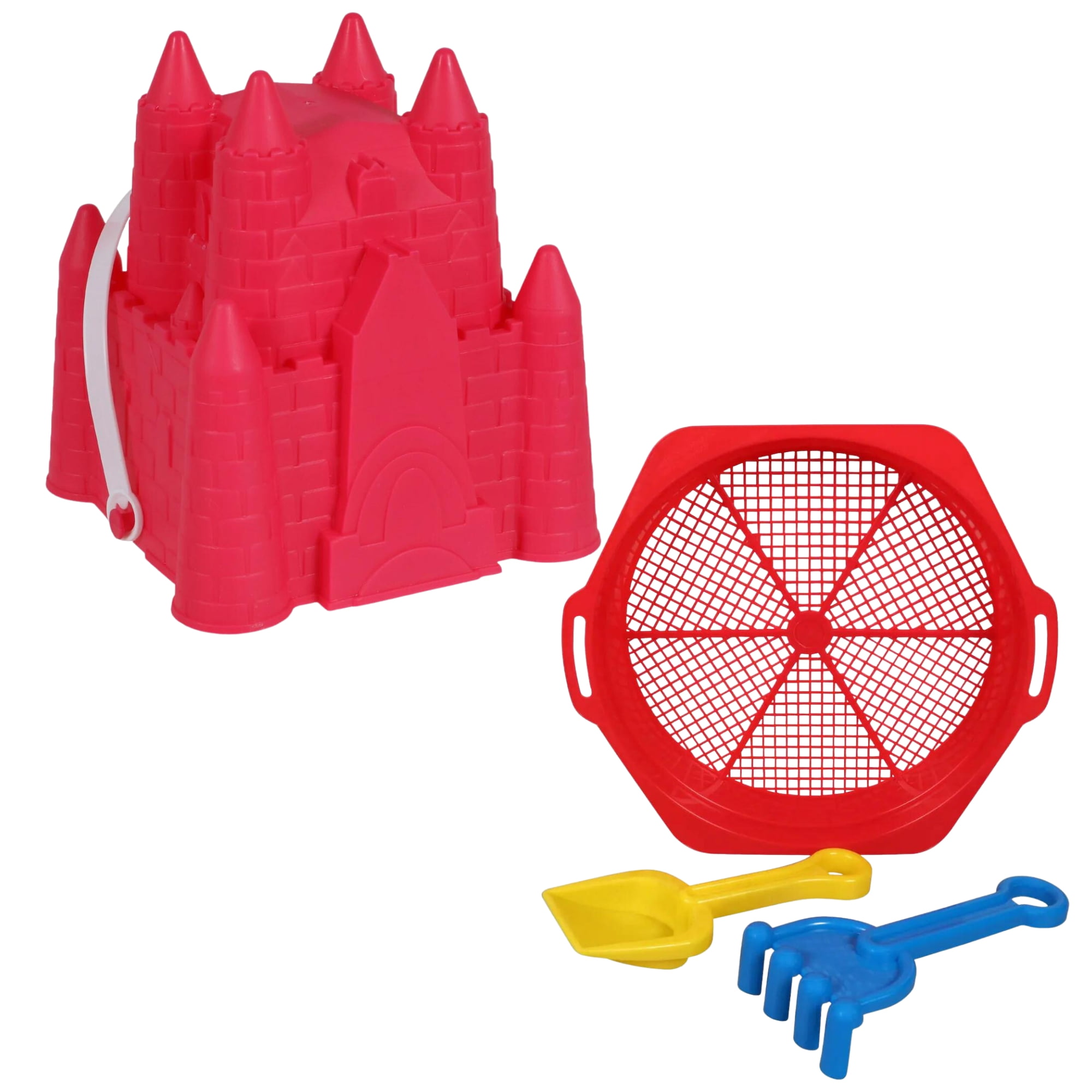 A1 Unlimited Castle Shaped Pail with Handle and Plastic Sifter (RED ...
