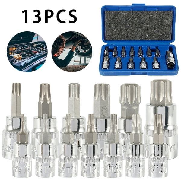 Professional M8-M32 1/2" Drive 6 12 Point Hex Torx Splined Bit Socket ...