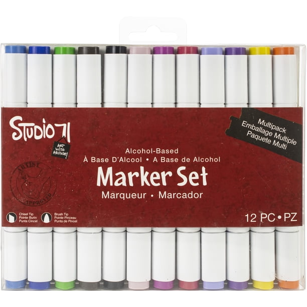 Studio 71 Alcohol Ink Dual Tip Marker Set 12/Pkg- - Walmart.com ...