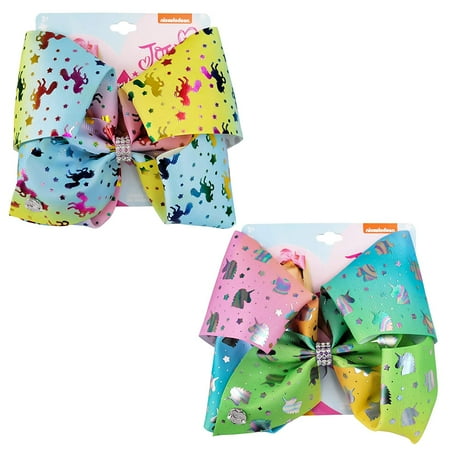 Jojo Siwa Style Bows 8 Inches,Large Unicorn Rainbow Bows with Alligator ...