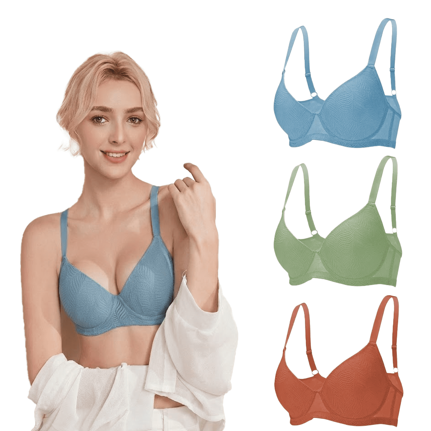 Click here for Qeldulk 3pc Pack Women Push Up Bra Everyday Underw... prices