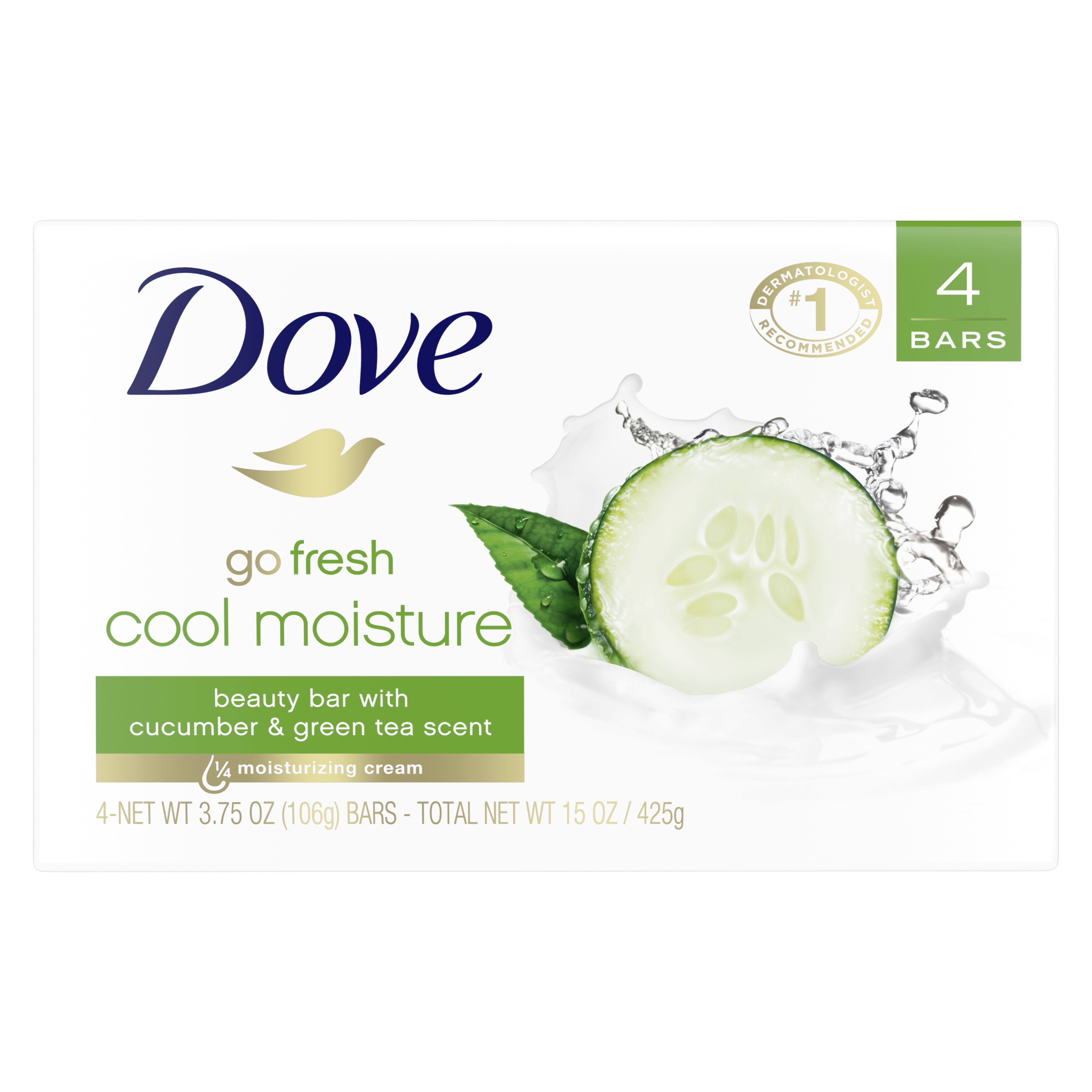 Dove Go Fresh Beauty Bar Cucumber And Green Tea 3 75 Oz 4 Bars
