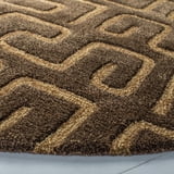 SAFAVIEH Soho Benson Geometric Wool Area Rug, Brown/Gold, 6' x 6' Round ...