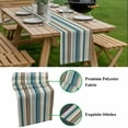 Bohemian Vertical Stripe Table Runner 13x108 inch Green Beige Simple ...