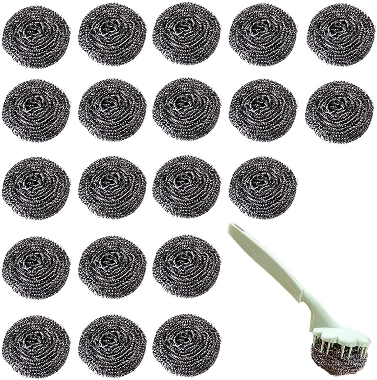 20 Pieces Stainless Steel Scouring Sponges Stainless Steel Wire Kitchen ...