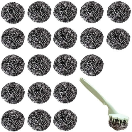 20 Pieces Stainless Steel Scouring Sponges Stainless Steel Wire Kitchen ...