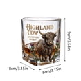 ChicYu 3.15In Square Base Highland Cow Whiskey Glass Scottish Spirit ...