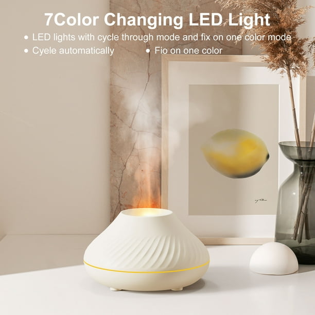 TeeMars Flame Essential Oil Diffuser 130mL-Aromatherapy Scent Diffuser/Cool Mist Humidifier 10 ...