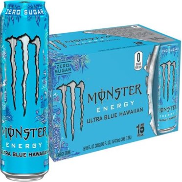 (24-Pack) Monster Ultra Blue Energy Drink, Sugar-Free, Hydration Boost ...