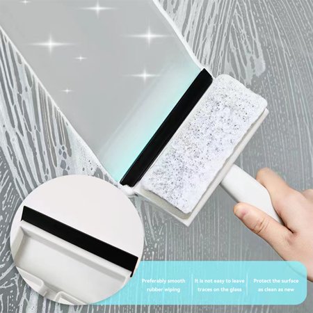 2 in 1 Glass Wiper Window Cleaning Head Cleans Cloth Brush Washable ...
