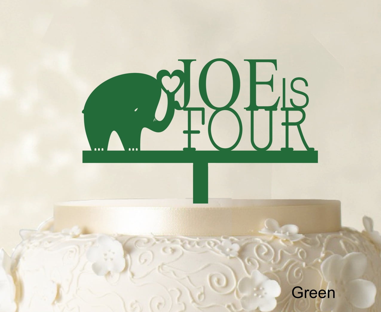 "Kids Birthday Cake Topper Personalized Green Cake Topper Color Option ...