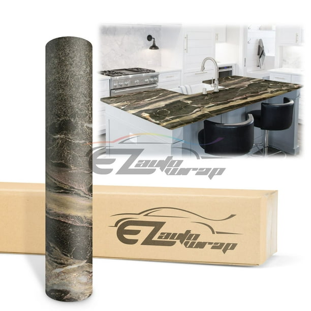 EZAUTOWRAP Matte Faux Marble Granite Vinyl Wrap Wallpaper Sticker Decal ...