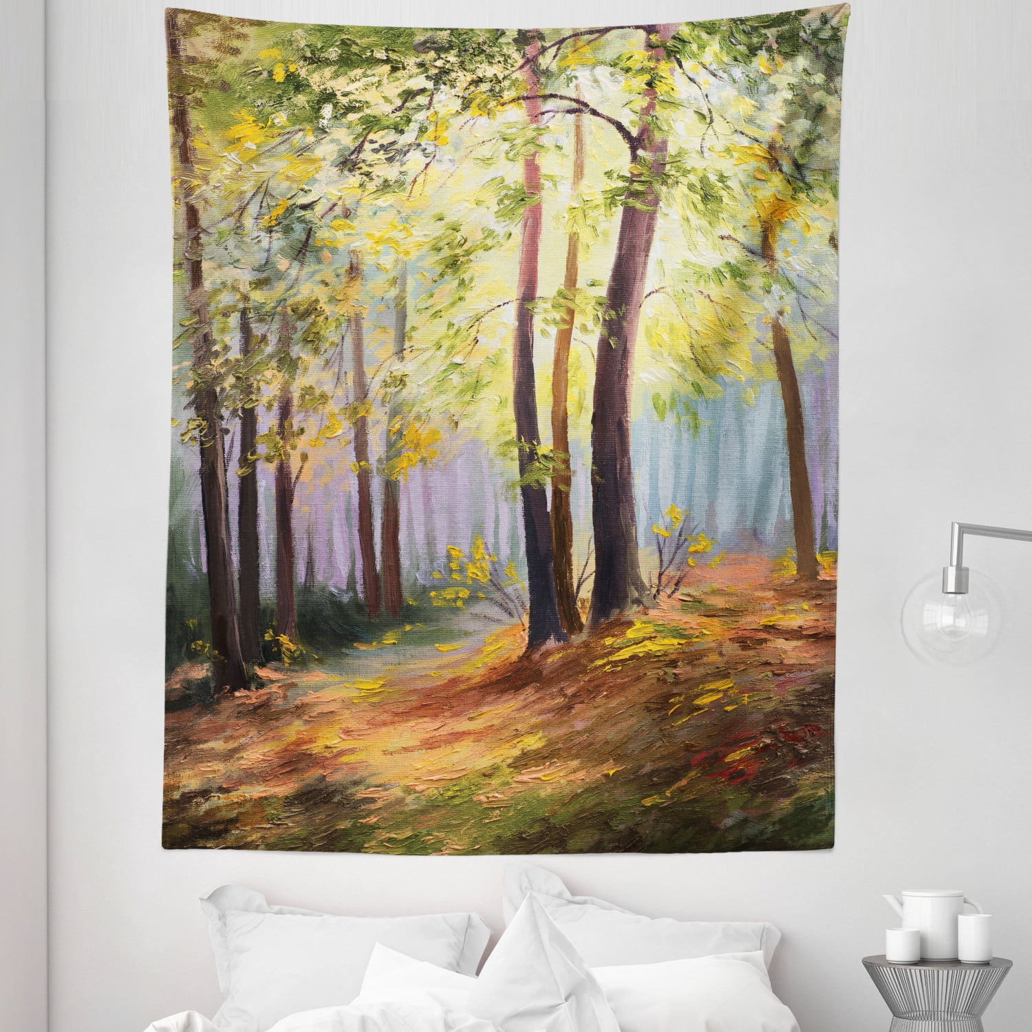 Country Tapestry, Image of Spring Landscape in Forest with Falling Leaf ...