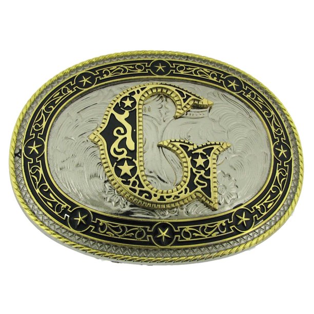 Initial G Belt Buckle Letter G alphabet G Western Cowboy cowgirl rodeo ...