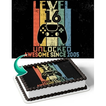 GameOn Gamer Nintendo Playstation Xbox Green Edible Image Cake Topper ...