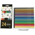 24 Assorted Color Metallic Colored Pencils Black Wooden Drawing Pencils ...