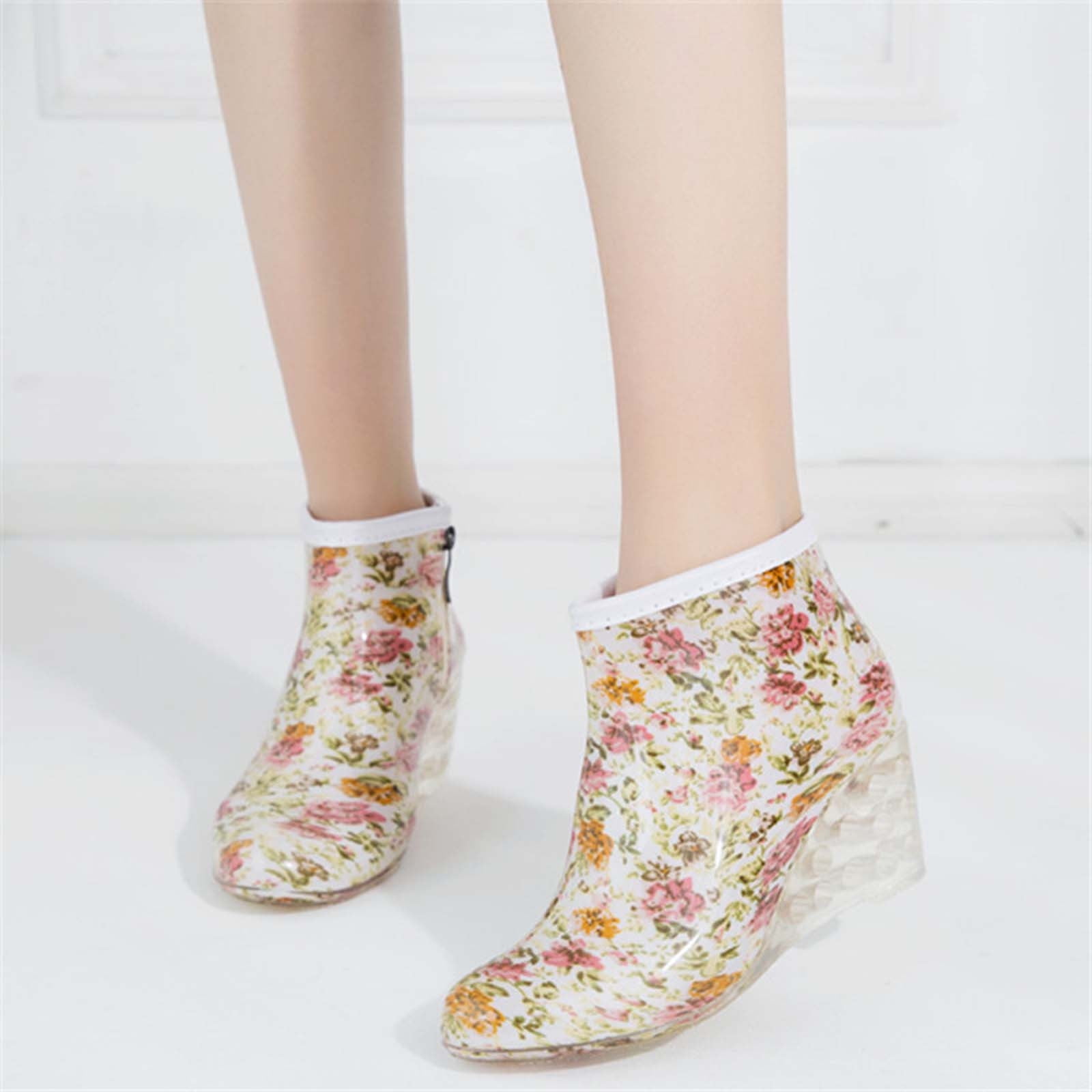 Click here for Dvkptbk Rain Boots Women Buckle Side Zipper High-H... prices