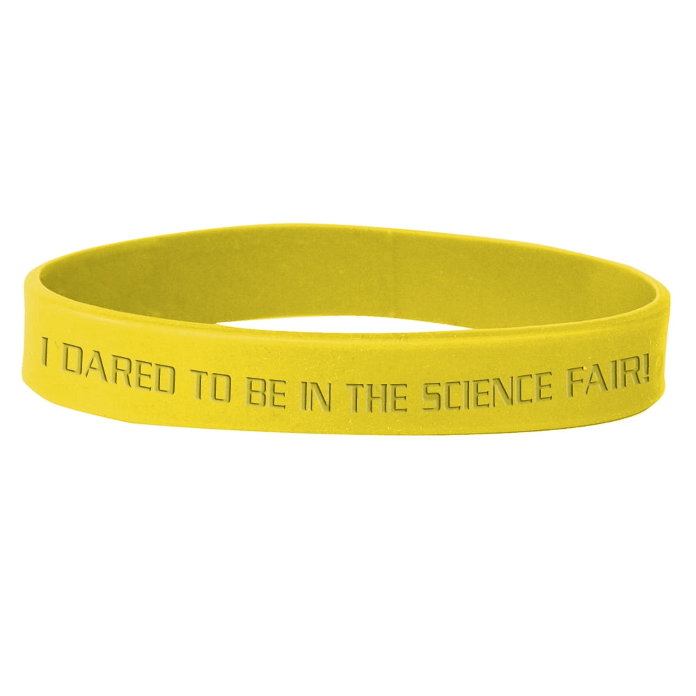Set of 100 Wristbands - I Dared to be in the Science Fair (Yellow ...