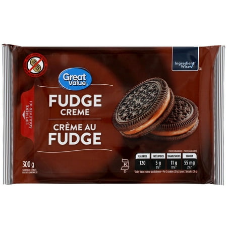 Great Value Fudge Creme Sandwich Cookies, 300 g - Walmart.ca