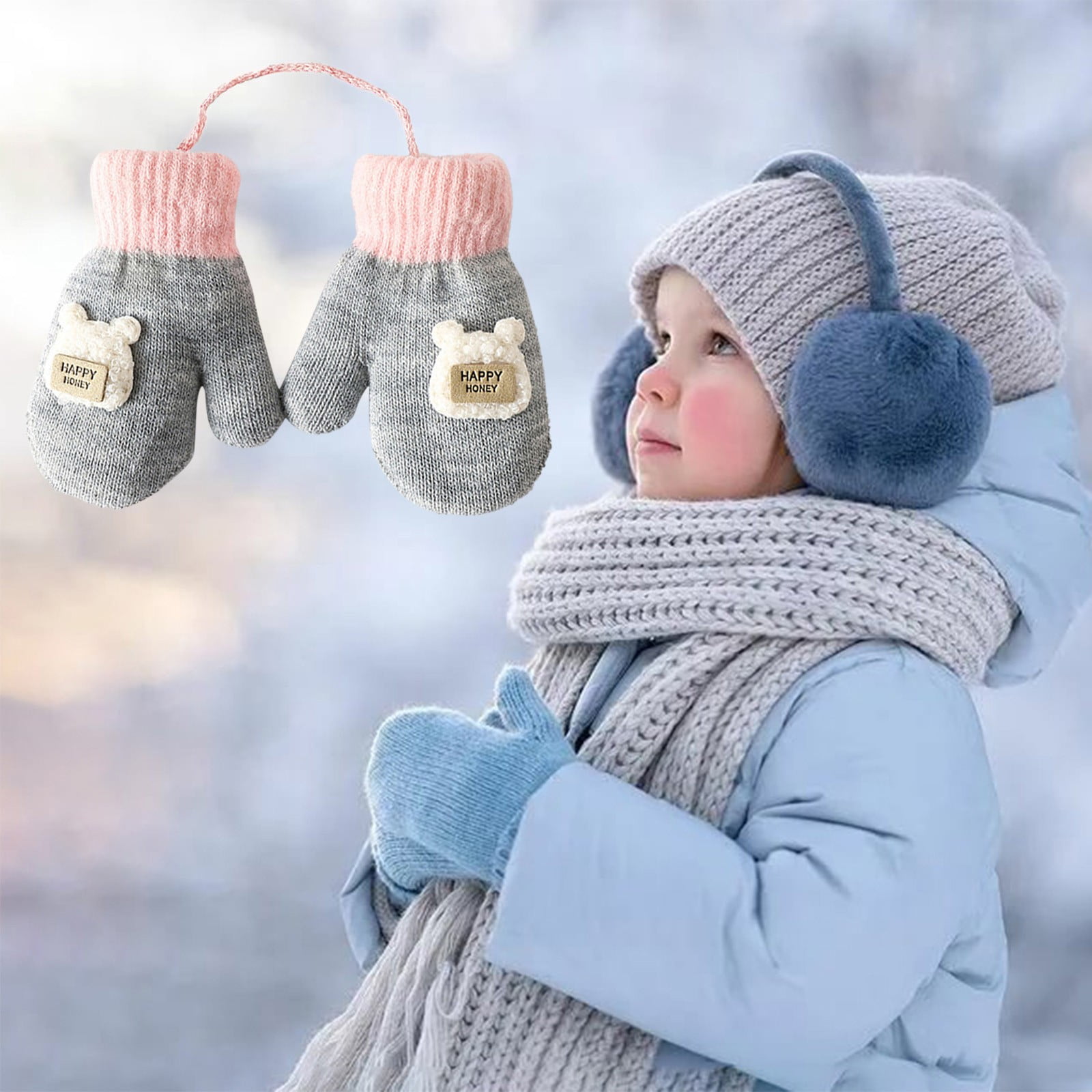 Click here for Cuekondy Mittens For Baby Snow Gloves For Kids Gir... prices