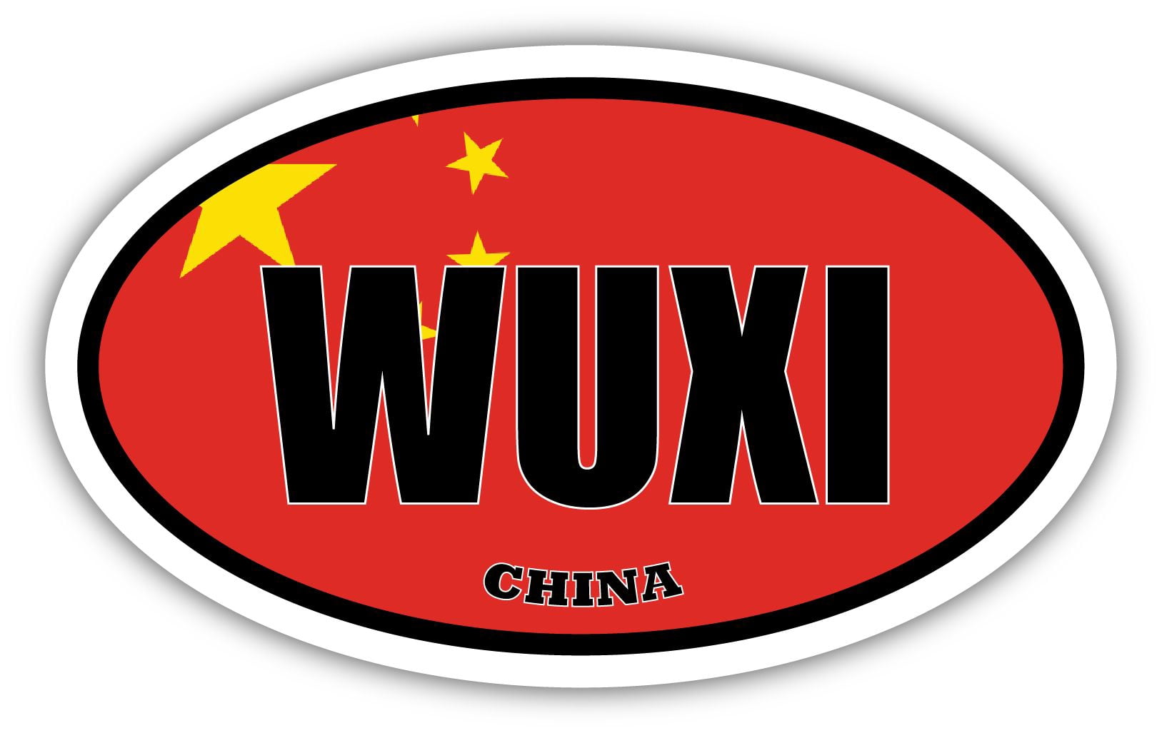 Wuxi China Flag Oval Decal Vinyl Bumper Sticker 3x5 inches - Walmart.com