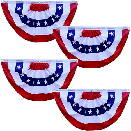 American Pleated Fan Banner Flag, Us Patriotic Pleated Fan Bunting ...