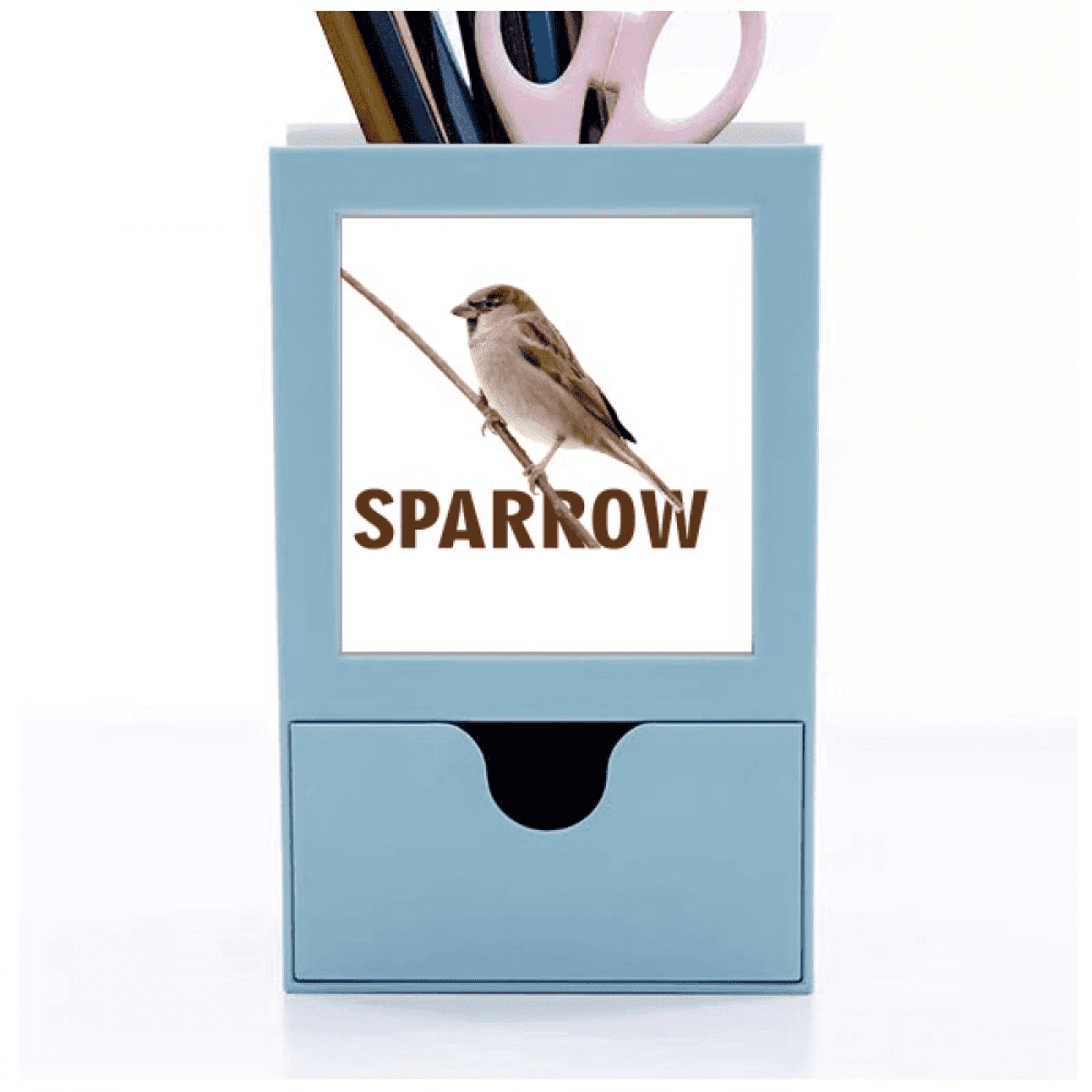 Sparrows Birds Animals Food Wait Desk Supplies Organizer Pen Holder ...