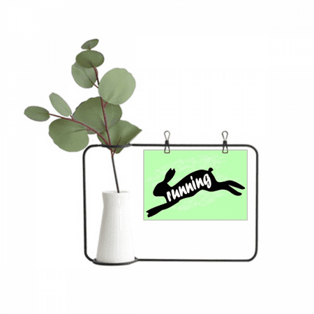 Black Animal Rabbits Outline Natural Metal Picture Frame Cerac Vase ...