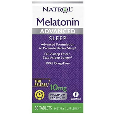 Natrol Advanced Sleep Melatonin 10mg Time Release Tablets, 60 Ct ...